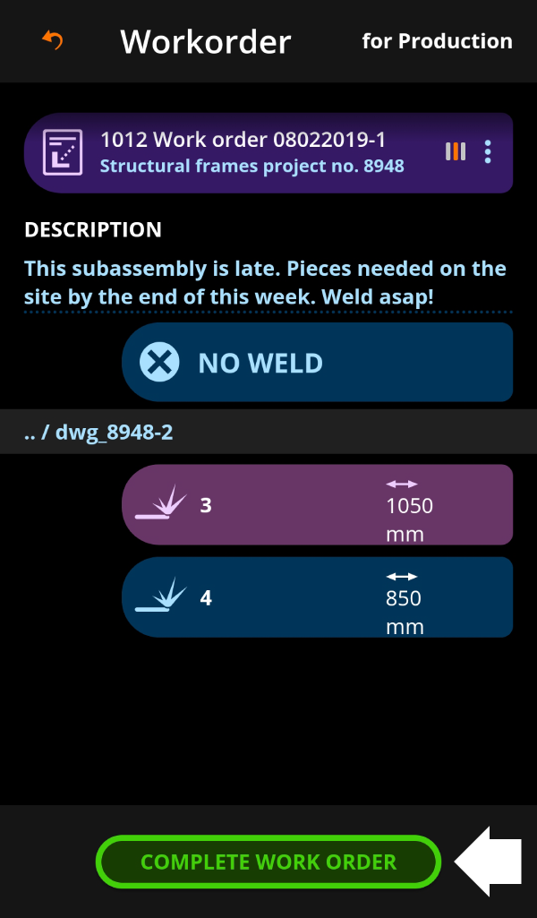 Completing welding tasks with WeldEye App