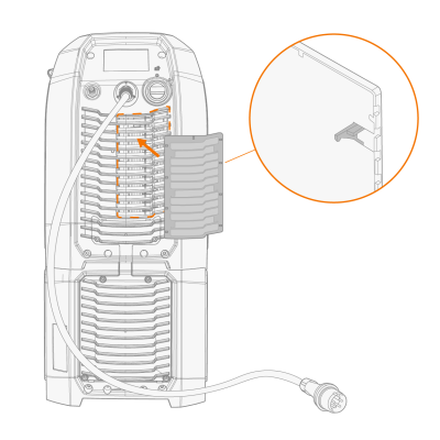 Installing and cleaning power source air filter (optional)