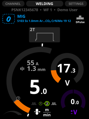 Widoki panelu Control Pad: Spawanie