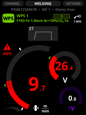 Widoki panelu Control Pad: Spawanie